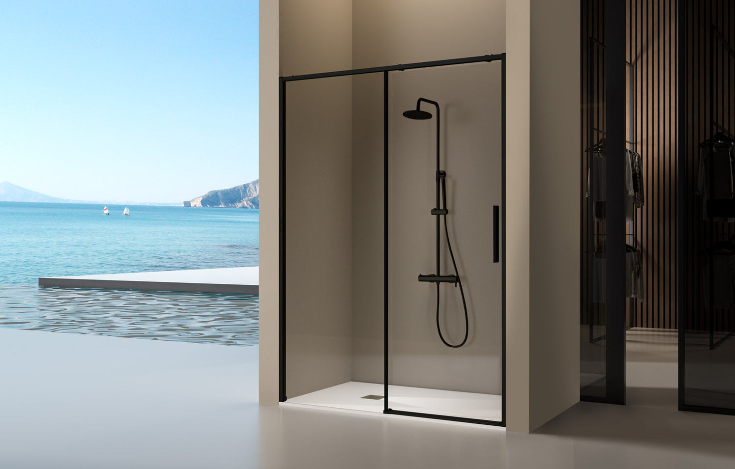 Mampara corredera PROFILTEK DEMI Blanco Vidrio Decorado Bold ...