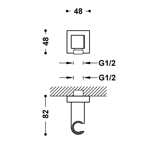 TRES 20218221NM Soporte Fijo Con Toma De Agua Negro Mate — Bañoidea