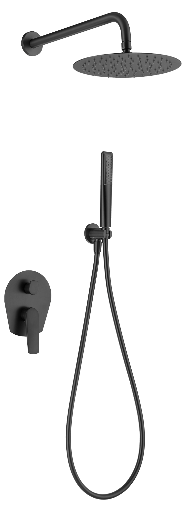 Conjunto Ducha Monomando Empotrado Negro Mate - Imex GPD055/NG DELOS — Bañoidea