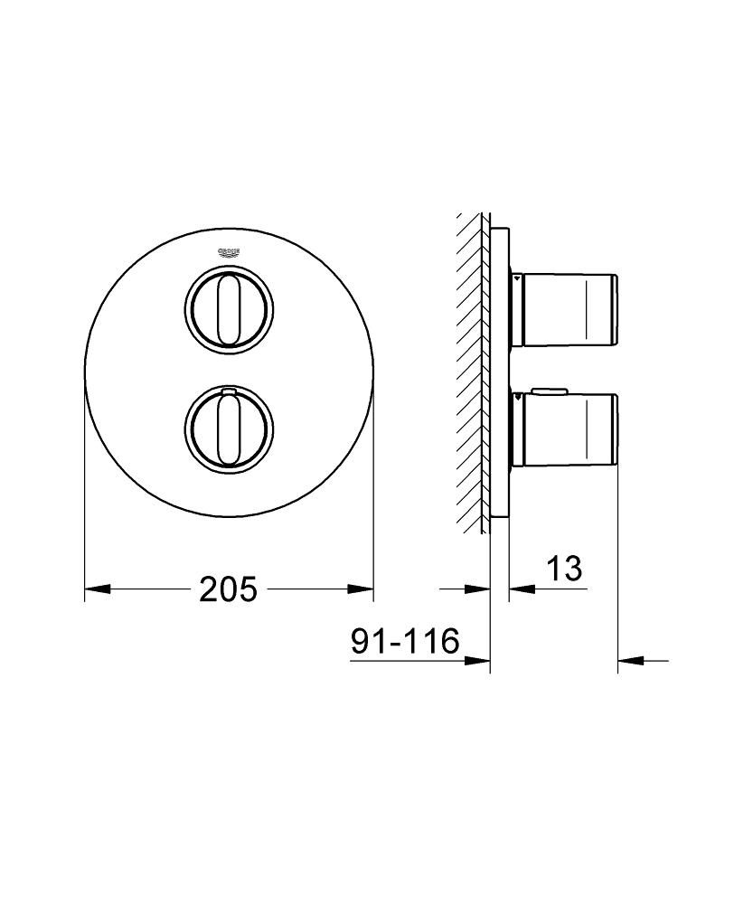 GROHE 19 442 000 ONDUS Termostático Empotrado Baño/Ducha Cromo — Bañoidea
