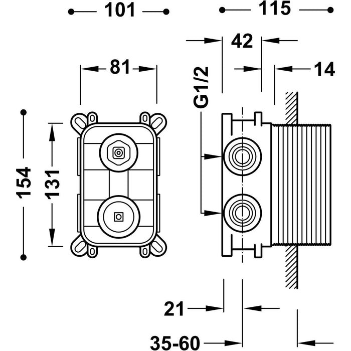 TRES 20828101 RAPID-BOX Caja Empotrada Cromo — Bañoidea