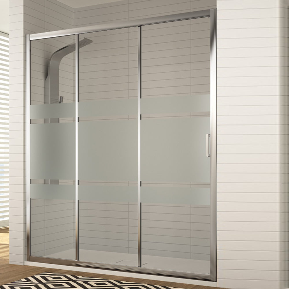 KASSANDRA DI101 DIANA Mampara Frontal Ducha 3 Hojas 1F+2C Vidrio Decor ...