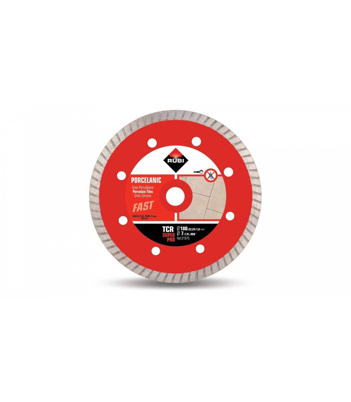 Diamond Porcelain Disc RUBI 31975 TCR-180 SUPERPRO - Fine Cut in ...
