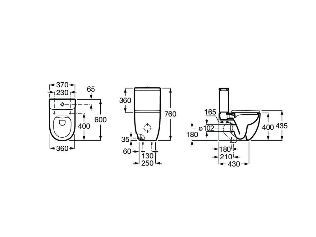 ROCA MERIDIAN COMPACTO Rimless Inodoro Completo — Bañoidea