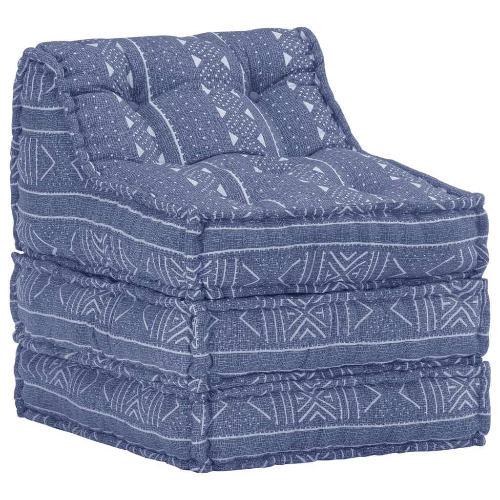 Indigo fabric modular pouf - Versatile and comfortable sofa bed — Bañoidea