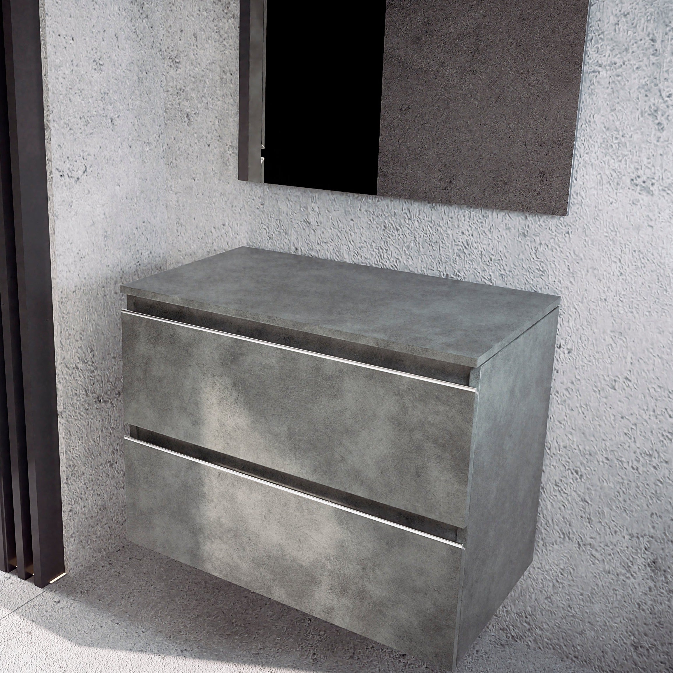 Mueble baño suspendido MADISON TAP Cemento - Bathme — Bañoidea