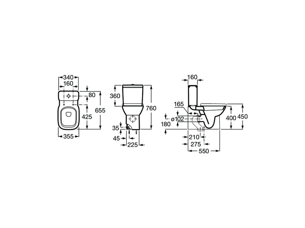 Inodoro ROCA DEBBA SQUARE Completo - Salida DUAL - Blanco Brillo — Bañoidea