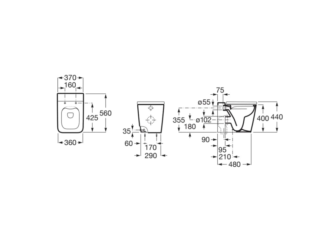 Inodoro ROCA INSPIRA SQUARE Rimless Tanque Alto Blanco - Compra Online ...