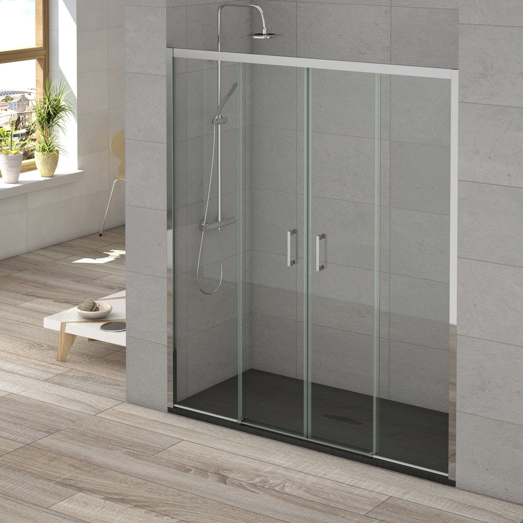 Mampara corredera PROFILTEK DEMI Blanco Vidrio Decorado Bold ...